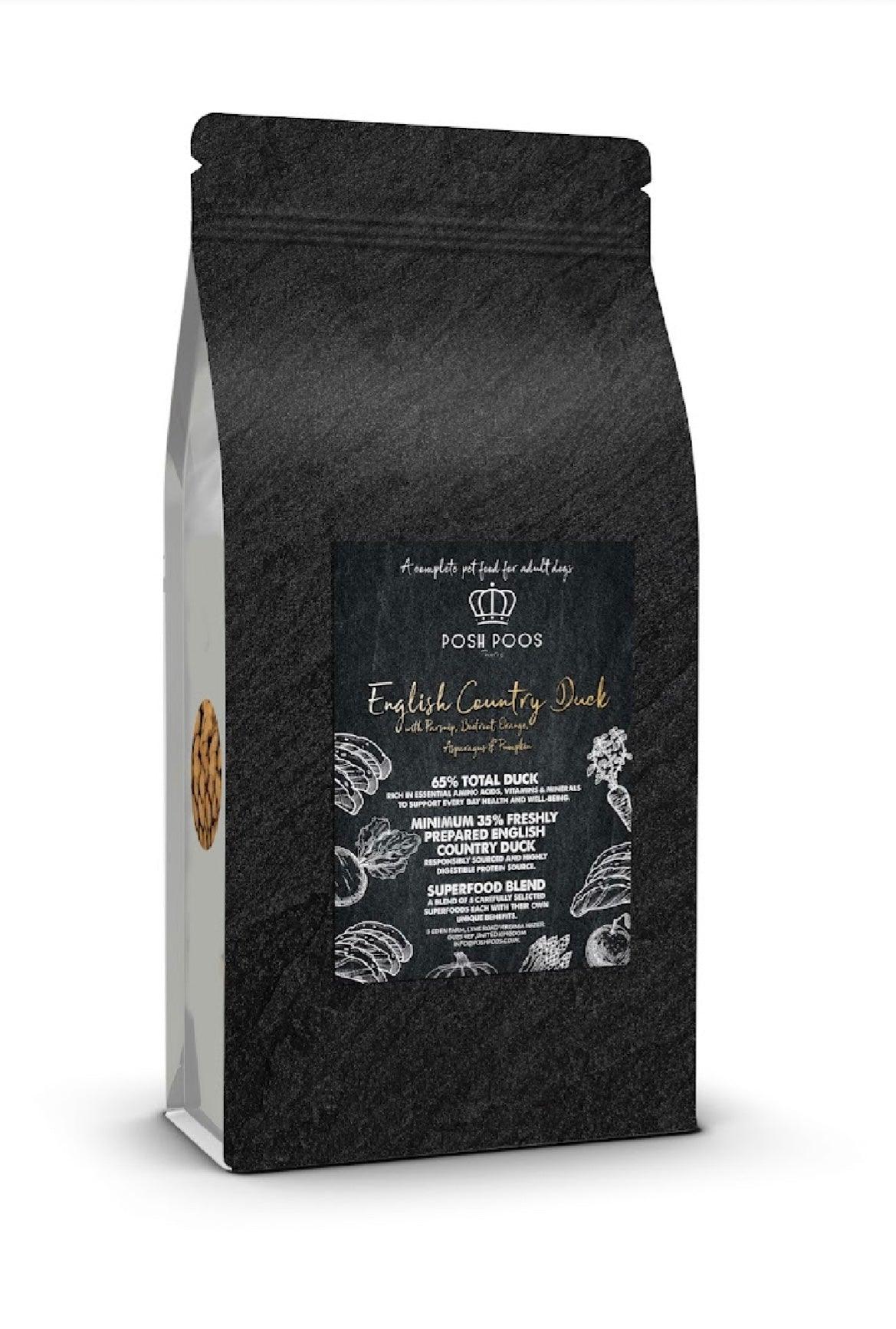 Posh Poos Dry Dog Food |Dog Superfood 65% English Country Duck 2kg